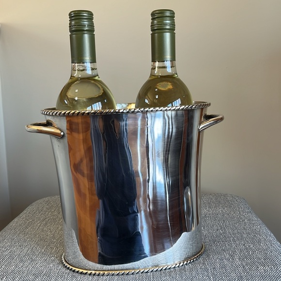 Pottery Barn | Dining | Pottery Barn Divided Wine Ice Bucket Silver ...